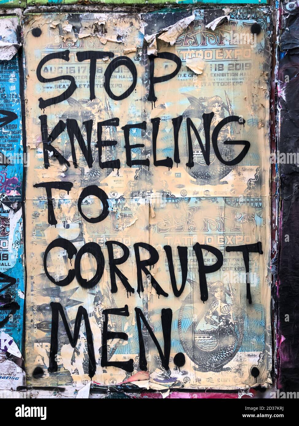 Seattle, USA - Sep - 20, 2020: Graffiti in the Pioneer Square ...