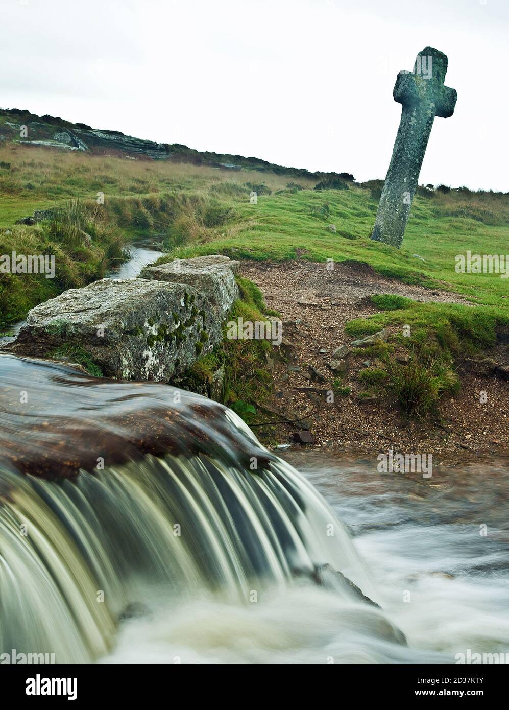 Windy Post Cross Dartmoor Stock Photo - Alamy