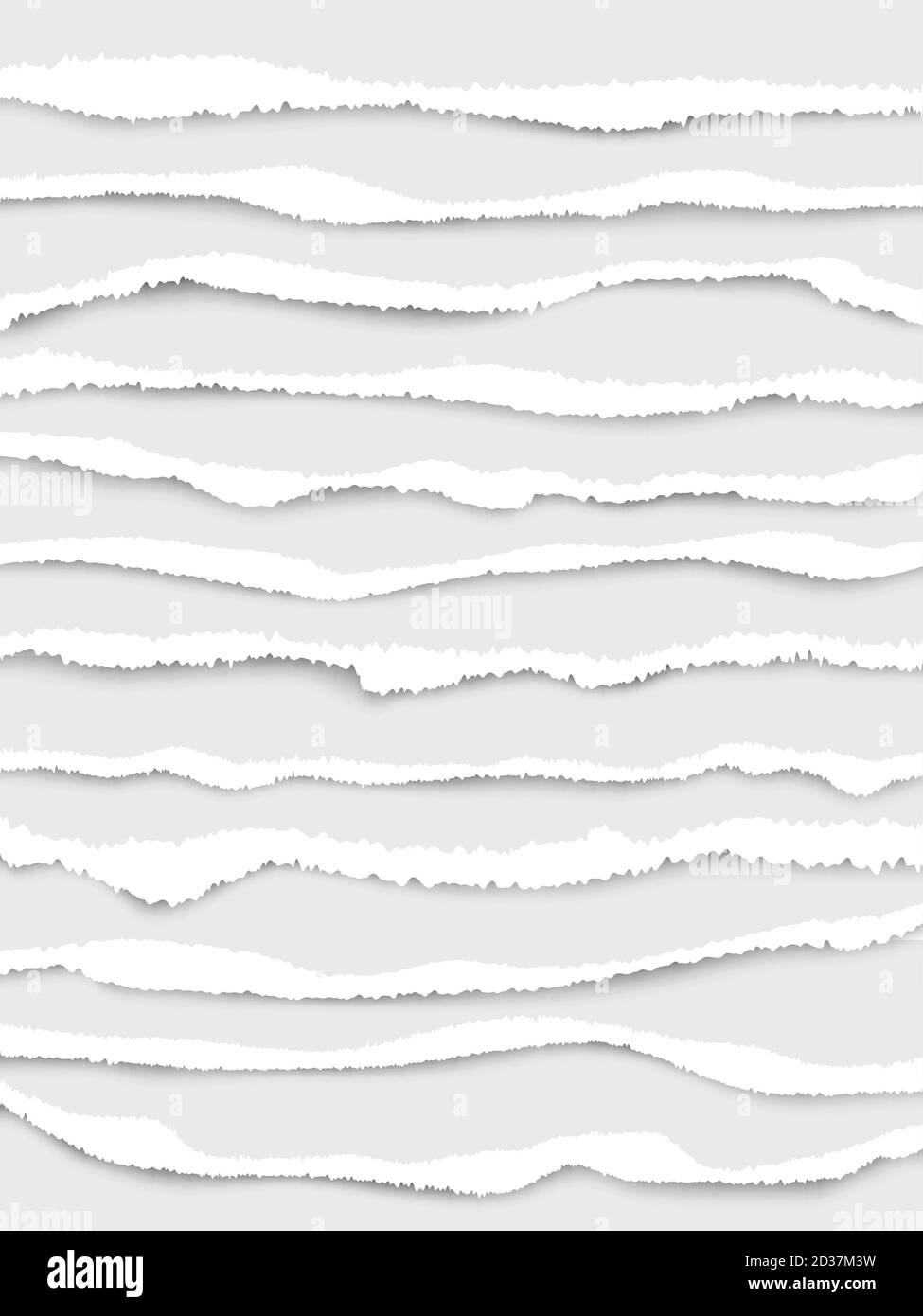Ripped paper edges. Cut strip white notes ripped lines vector realistic ...