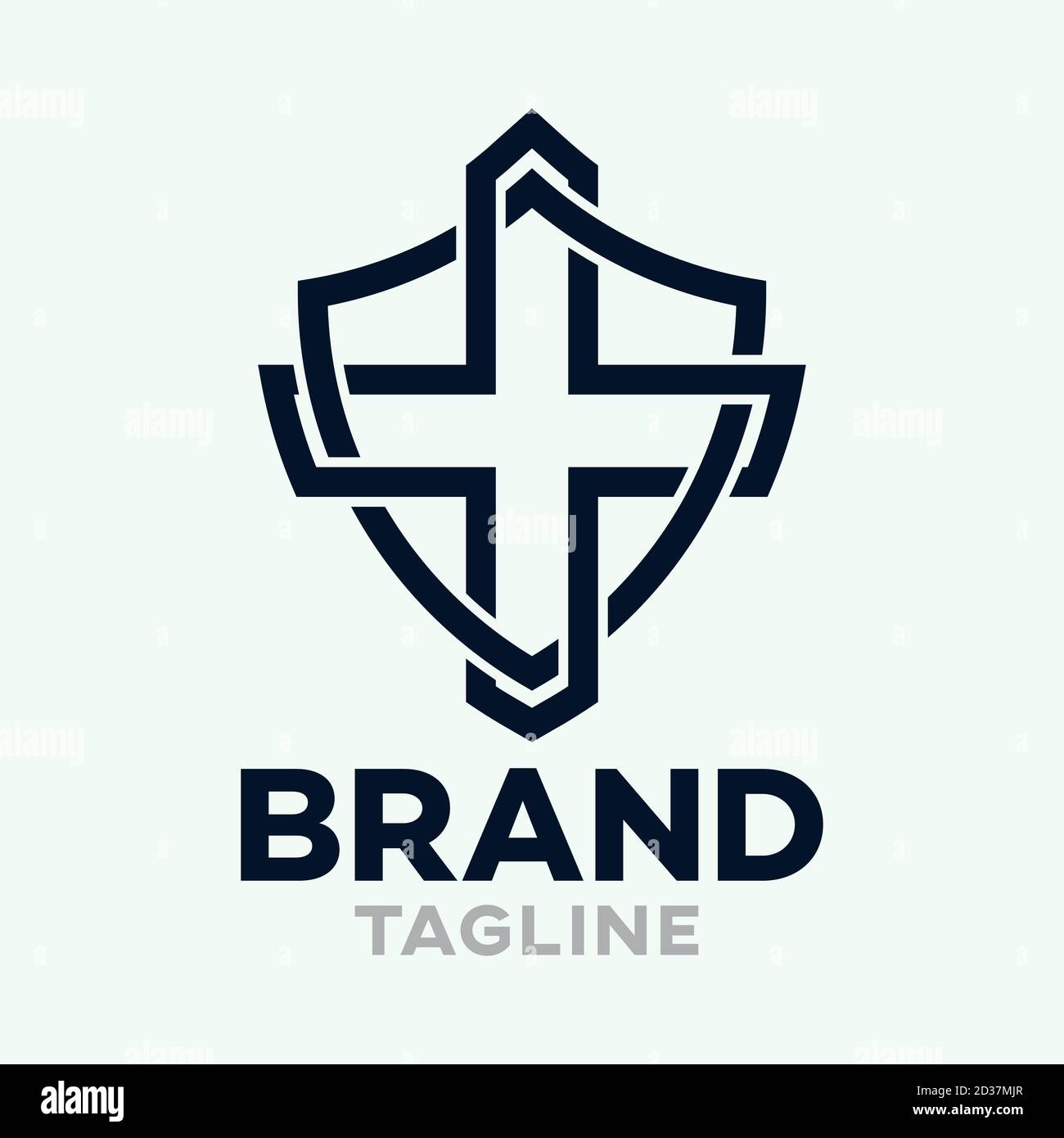 Modern Cross in shield logo.Vector illustration Stock Vector Image ...