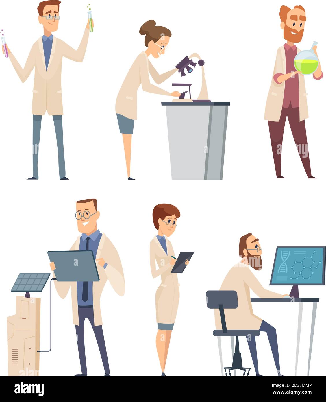Science characters. Pharmacist modern biologist technician instructor ...
