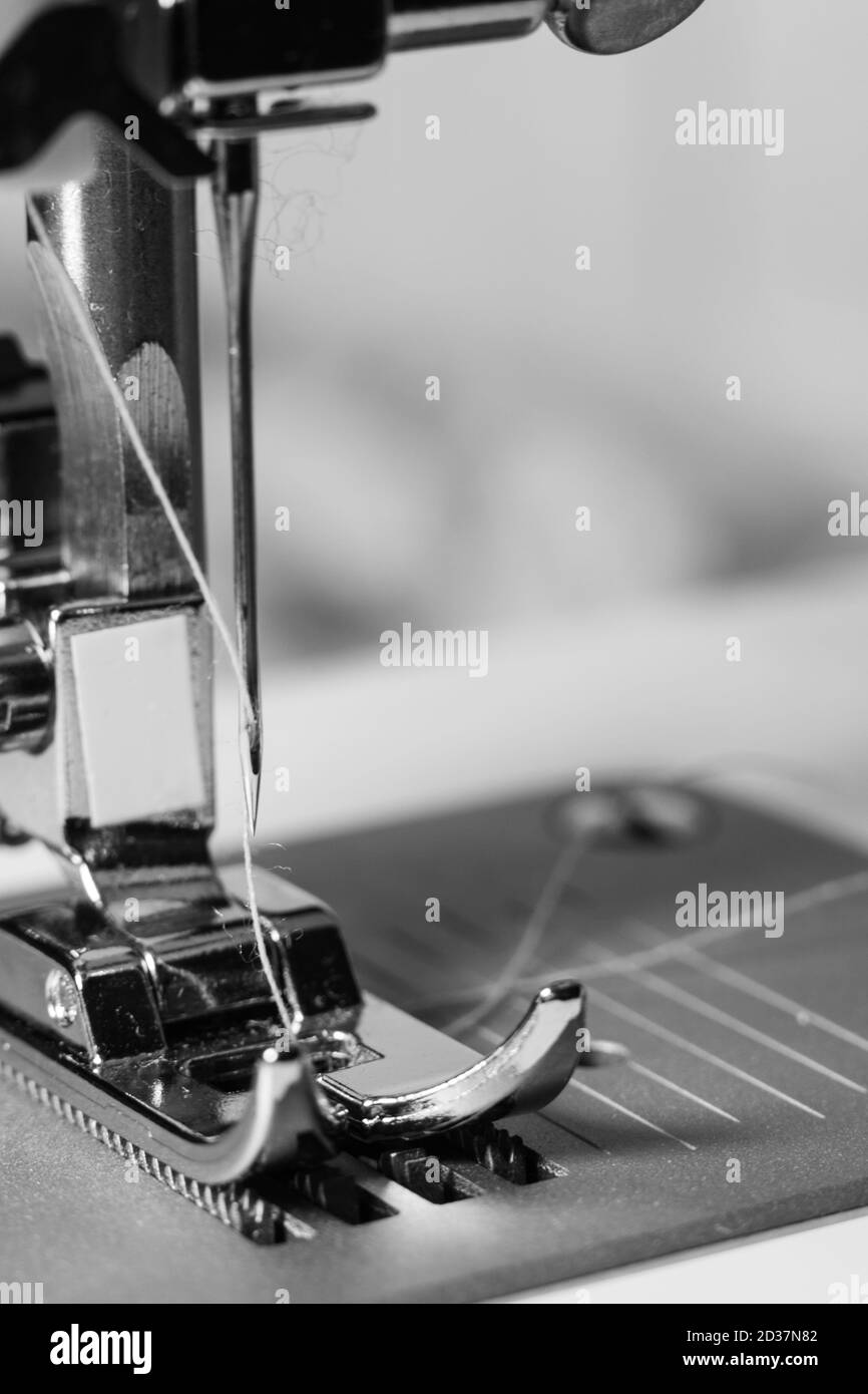 Sewing machine detail Black and White Stock Photos & Images - Alamy