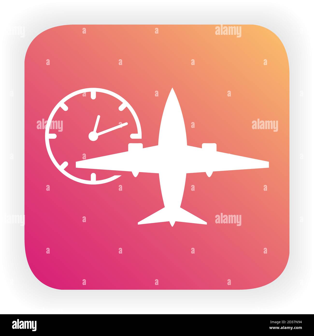 Plane clock icon gradient.Passenger jet .Timer symbol Stock Vector ...