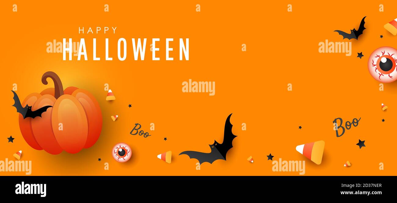 Happy Halloween Coloring Banner