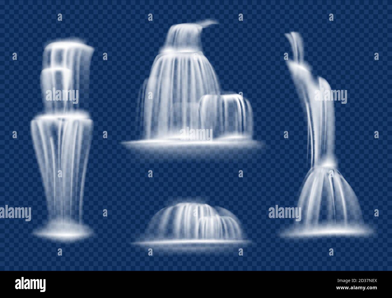 Waterfall. Water cascade flowing with splashes and drops fast ...