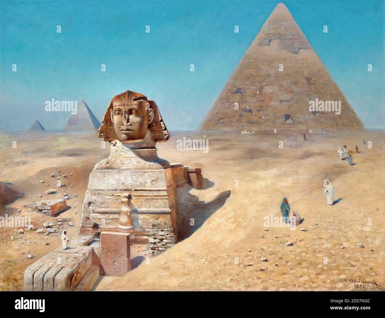 Odelmark Frans Wilhelm - View of the Sphinx with Khafra's Pyramid in ...
