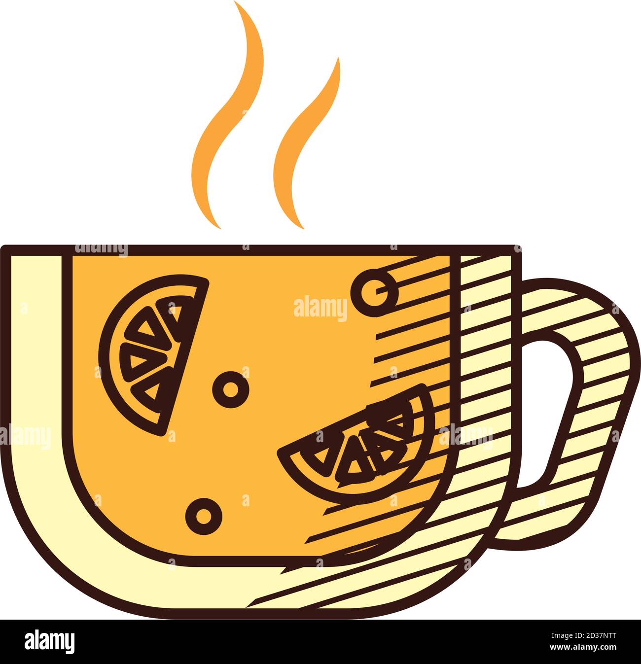 herbal hot tea icon over white background, hand draw style, vector ...