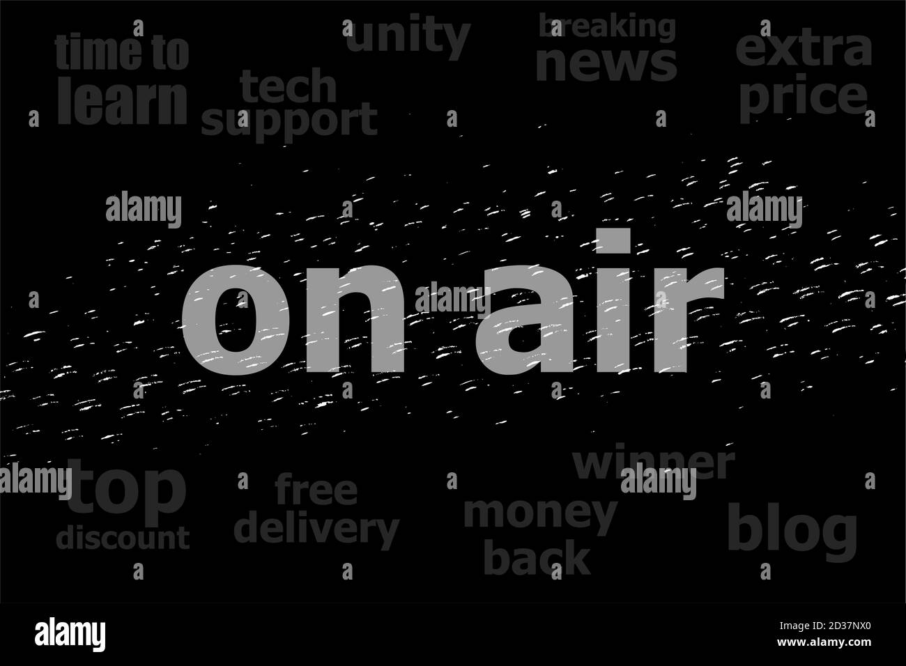 Text On air. Business concept . Black and white abstract background ...