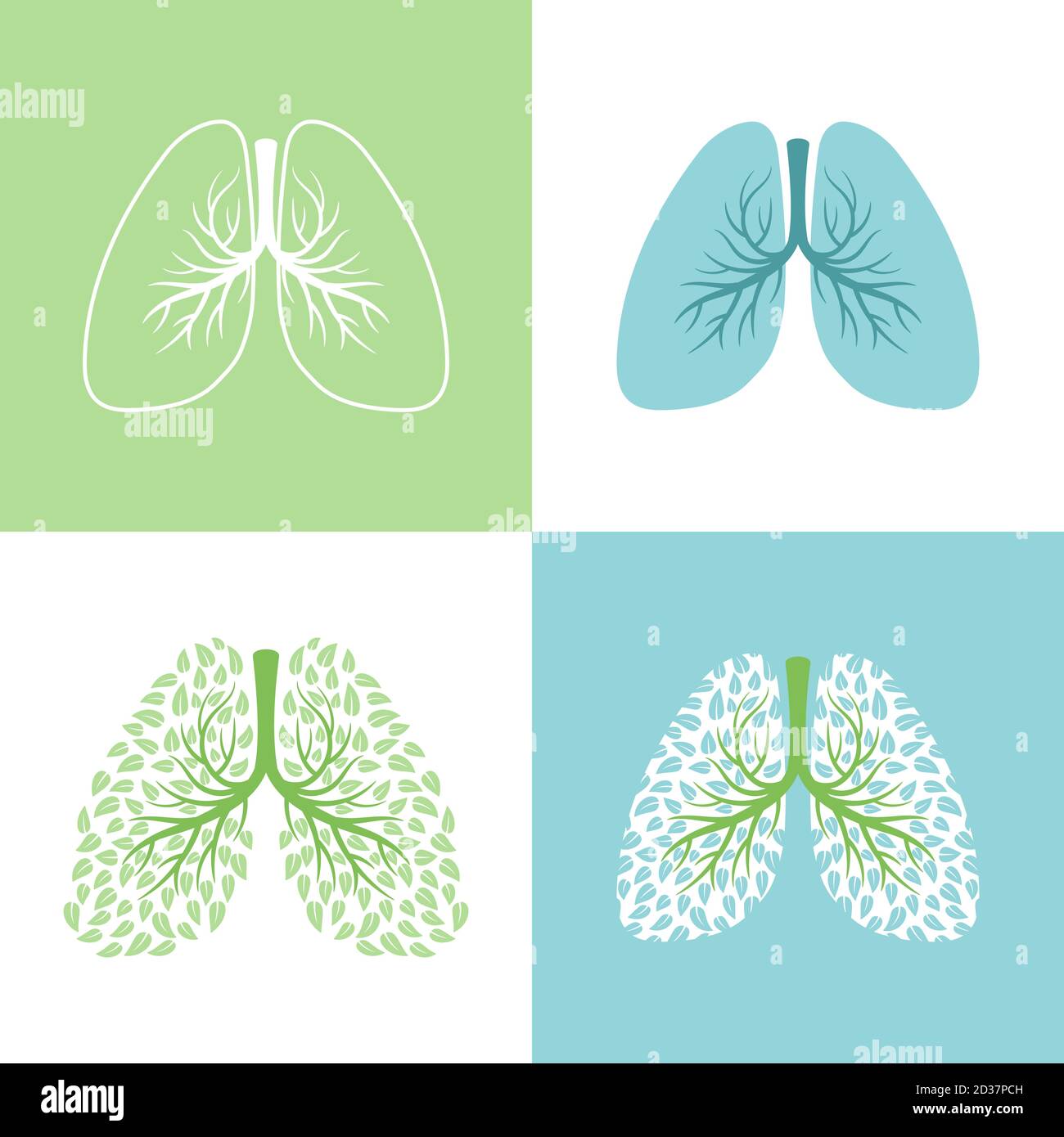 Lunges. lung and bronchus vector illustration, healthy lungs tree with ...