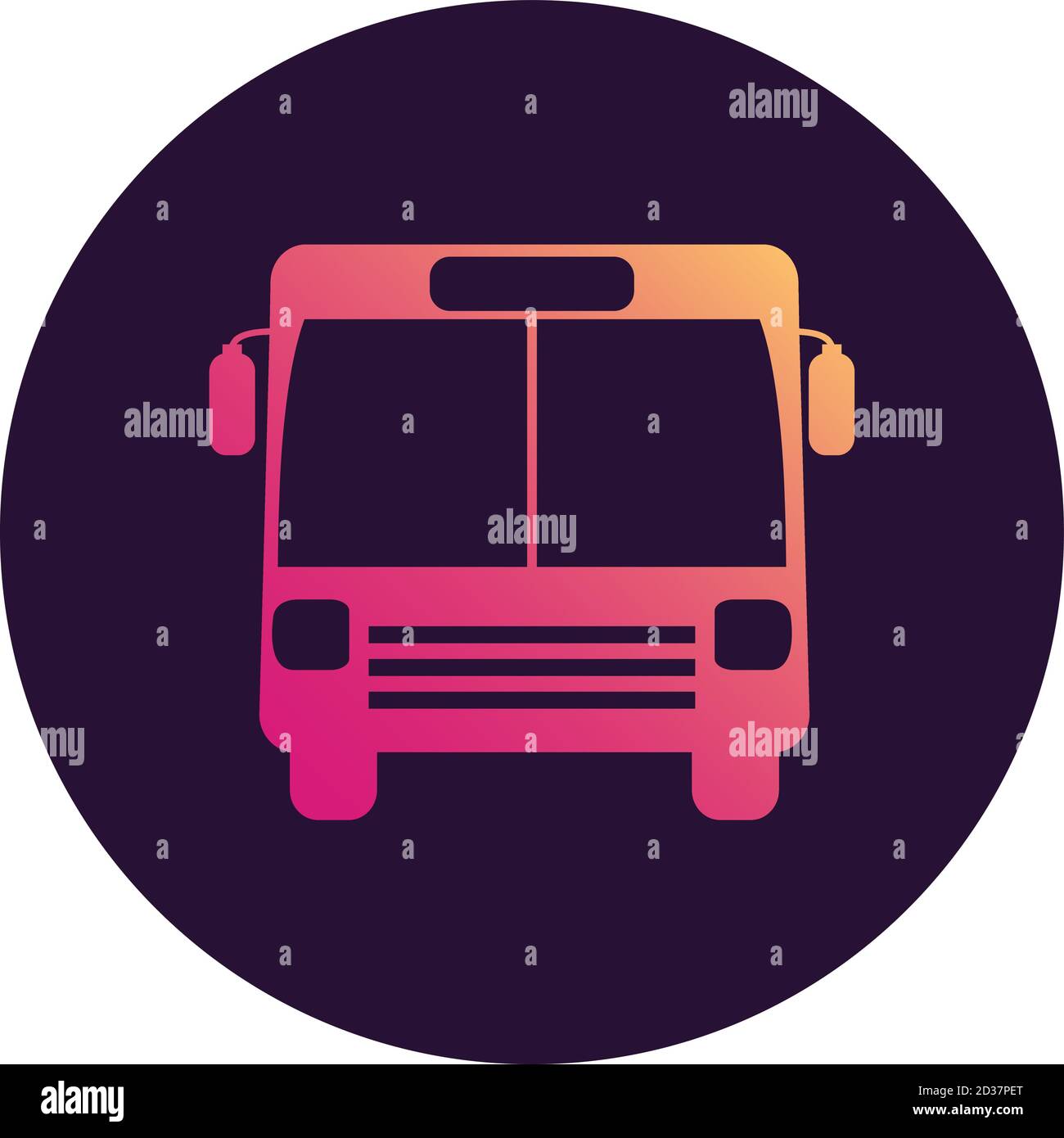 Bus icon. Public transport. Vehicle cabin. Front view Stock Vector ...