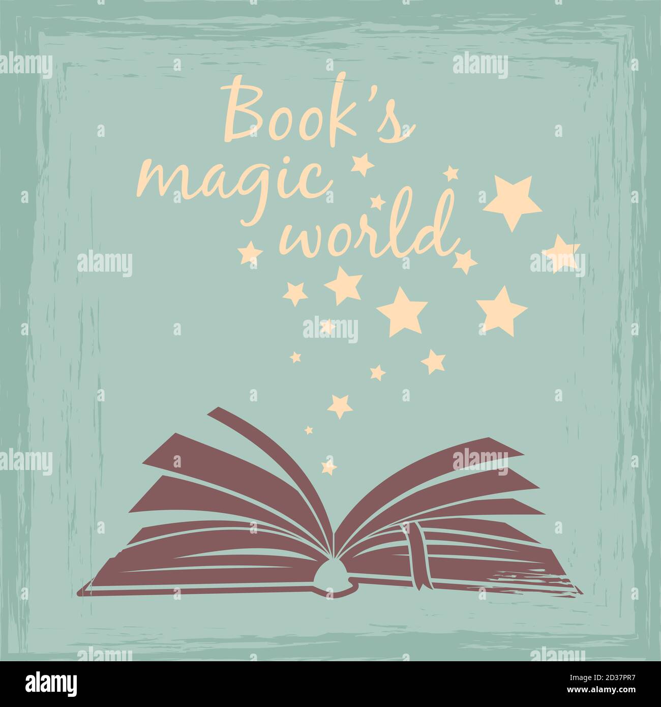 Books magic worlds vintage poster or card vector illustration Stock ...