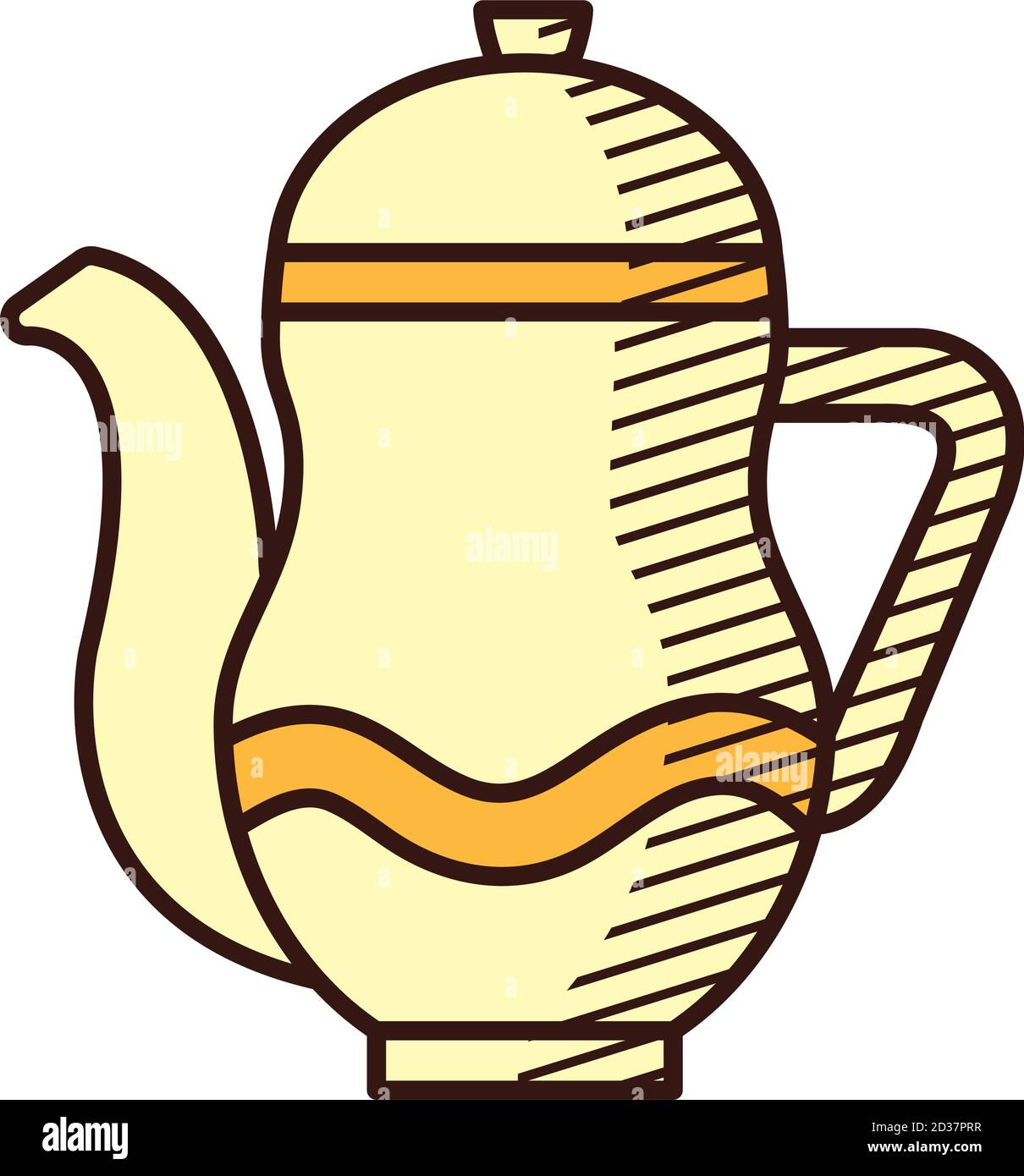 herbal tea drink icon over white background, hand draw style, vector ...