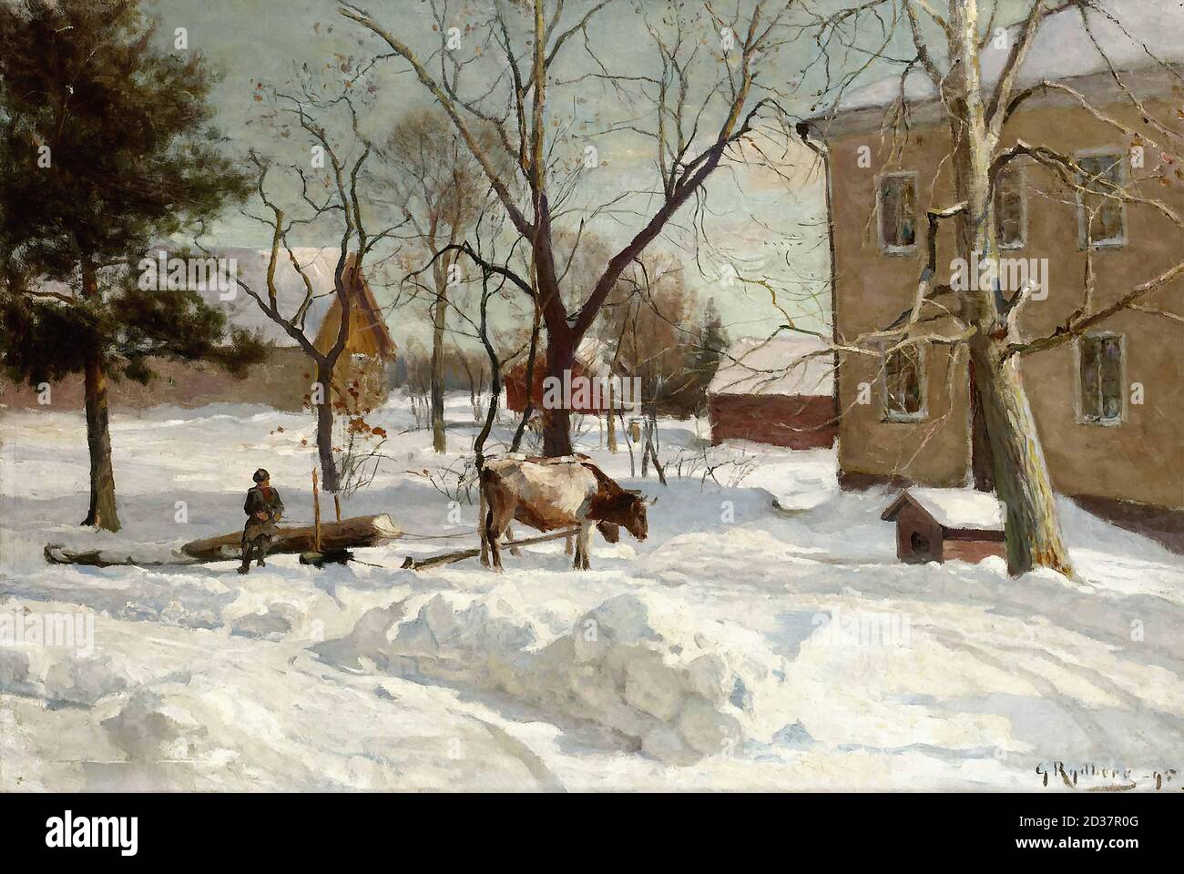 Rydberg Gustaf - Fran Hagbyholms Gard Västmanland Vinterbild - Swedish ...