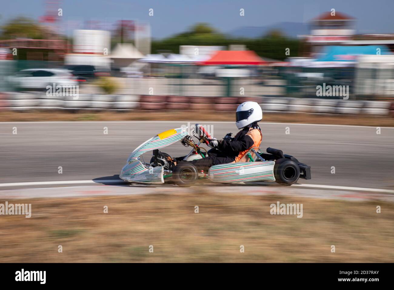 Karting races with the pan technique (Go-Kart Stock Photo - Alamy