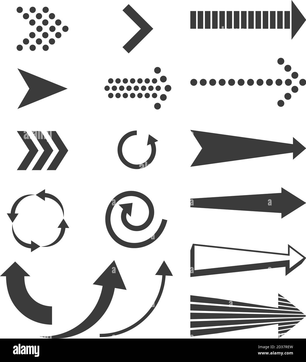Destinations and arrows black symbols vector set design Stock Vector ...