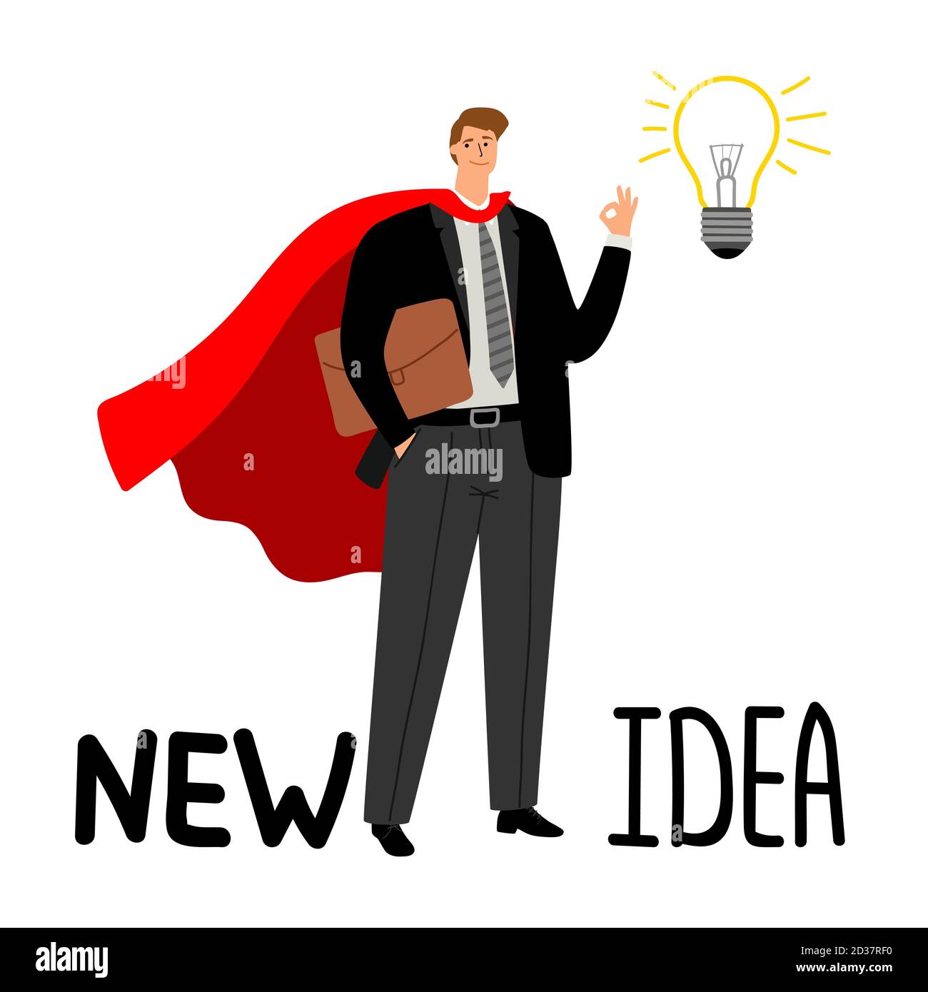 Cartoon illustration super idea hero hi-res stock photography and ...