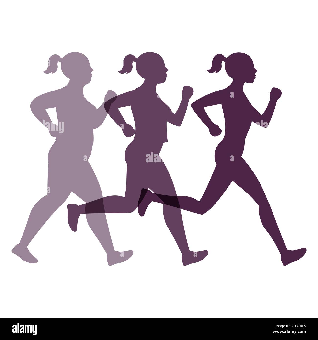 Female transformation vector concept. Jogging weight loss woman Stock ...