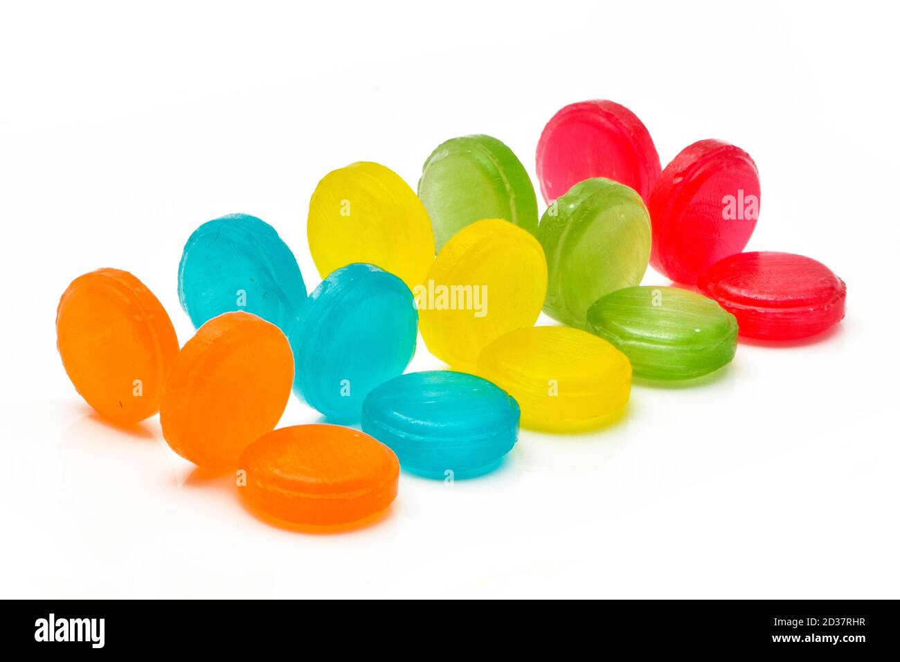 Different colored lozenges on a white background isolated Stock Photo ...