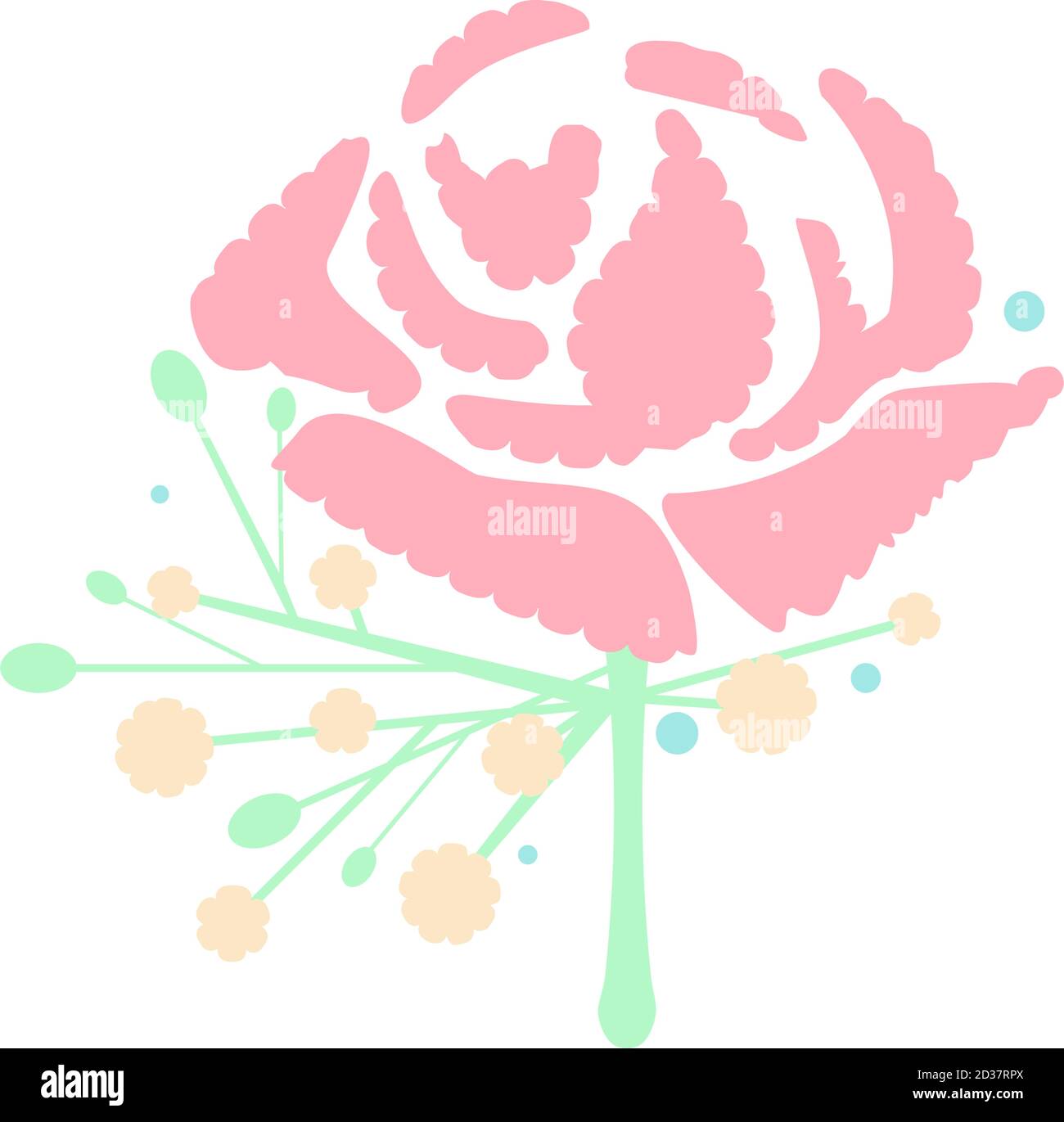 Classic carnation buttonhole flower or boutonniere silhouette vector ...