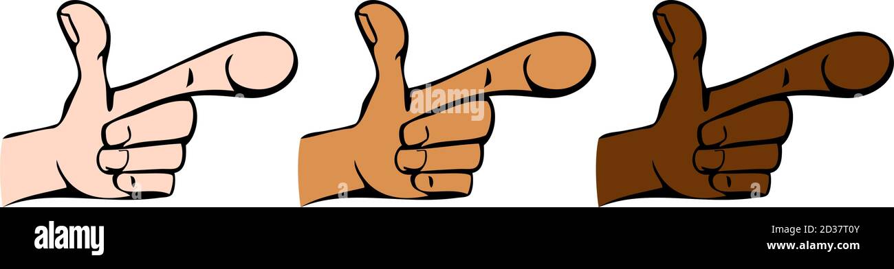 Human finger pointing sideways in cartoon style vector Stock Vector ...