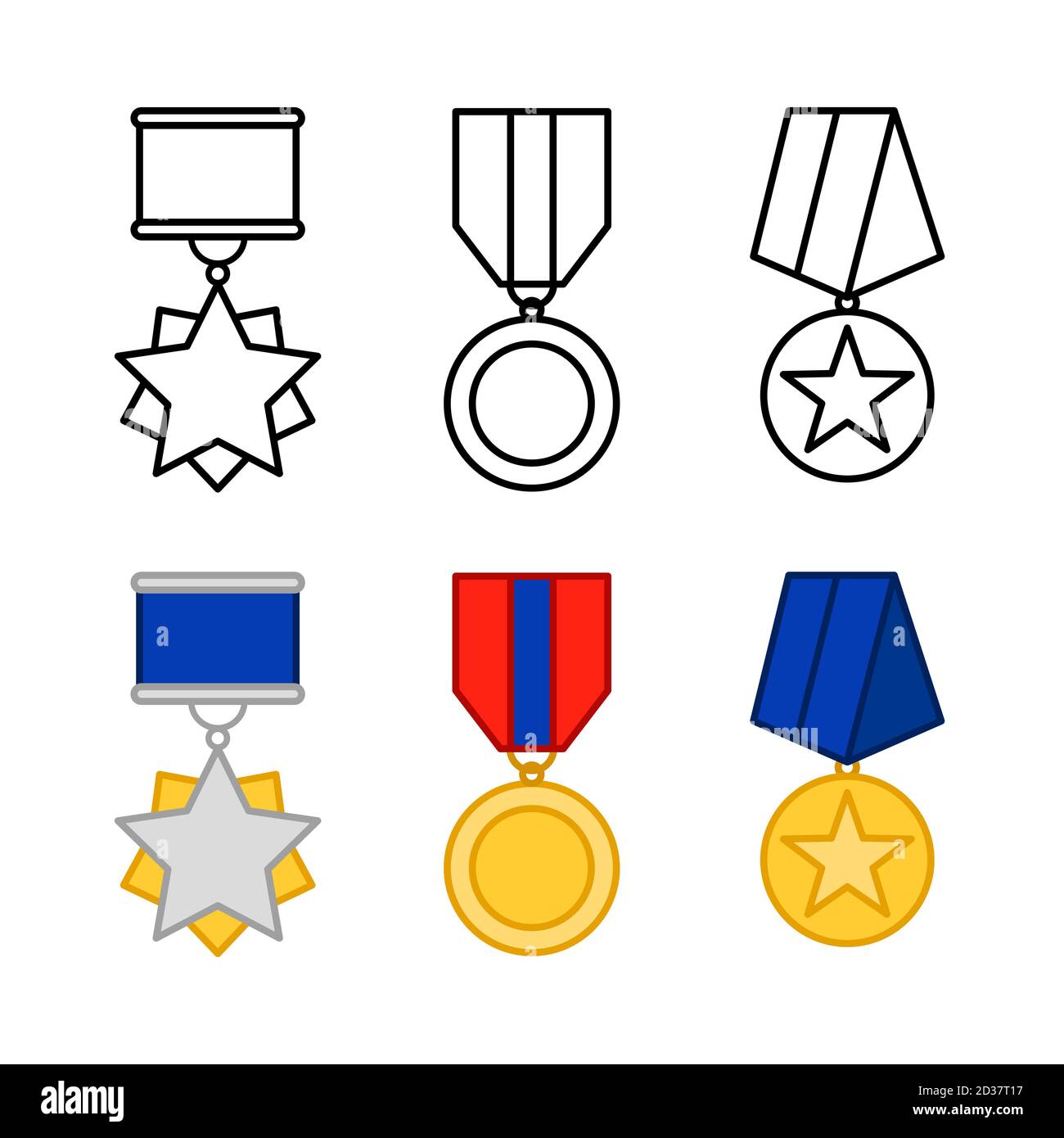Medals vector set. Awards isolated on white background. Award and medal ...