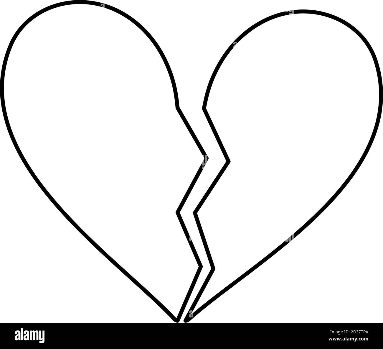 Broken heart split in two in vector Stock Vector Image & Art - Alamy