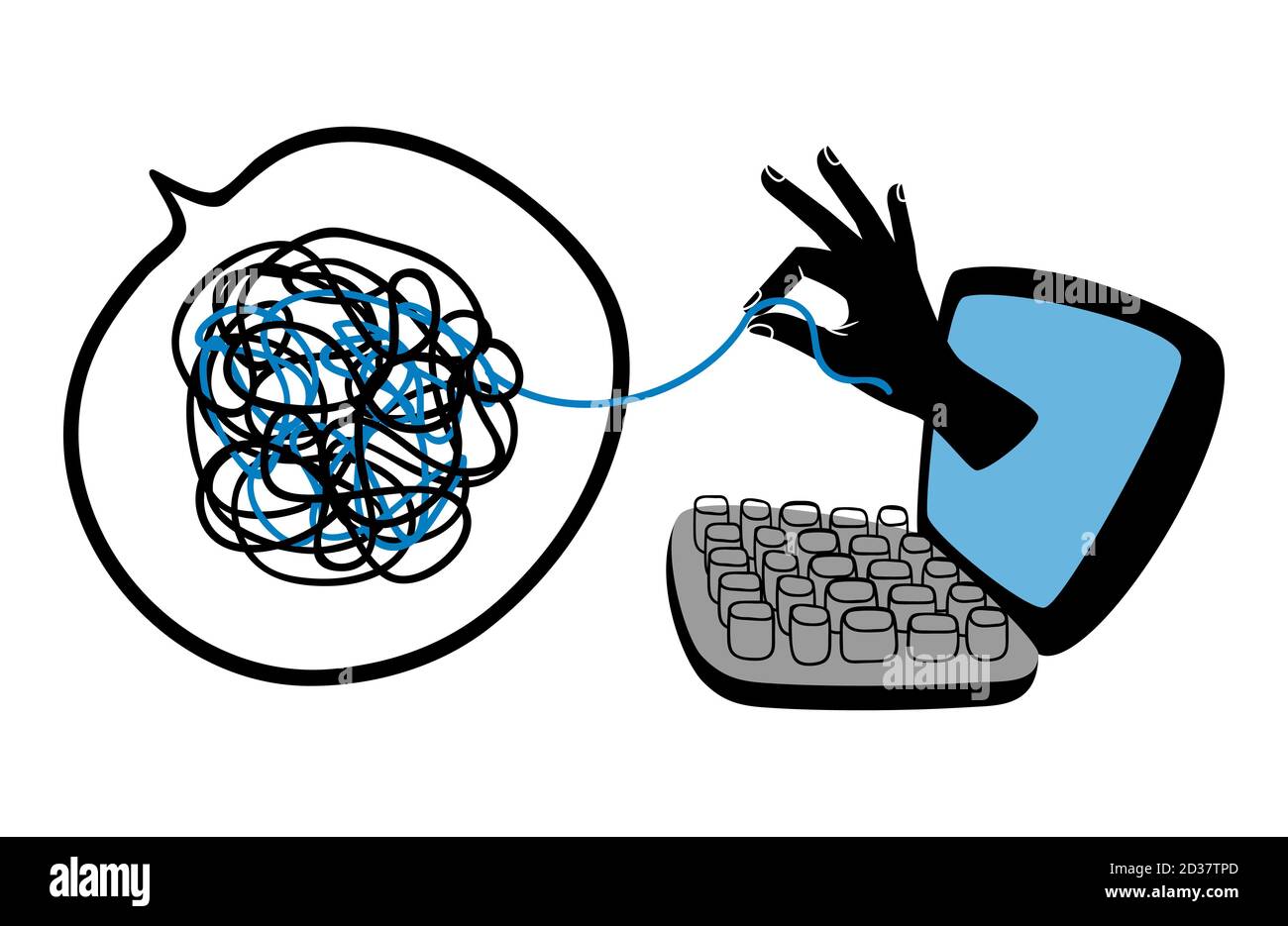 Outline story illustration person Cut Out Stock Images & Pictures - Alamy