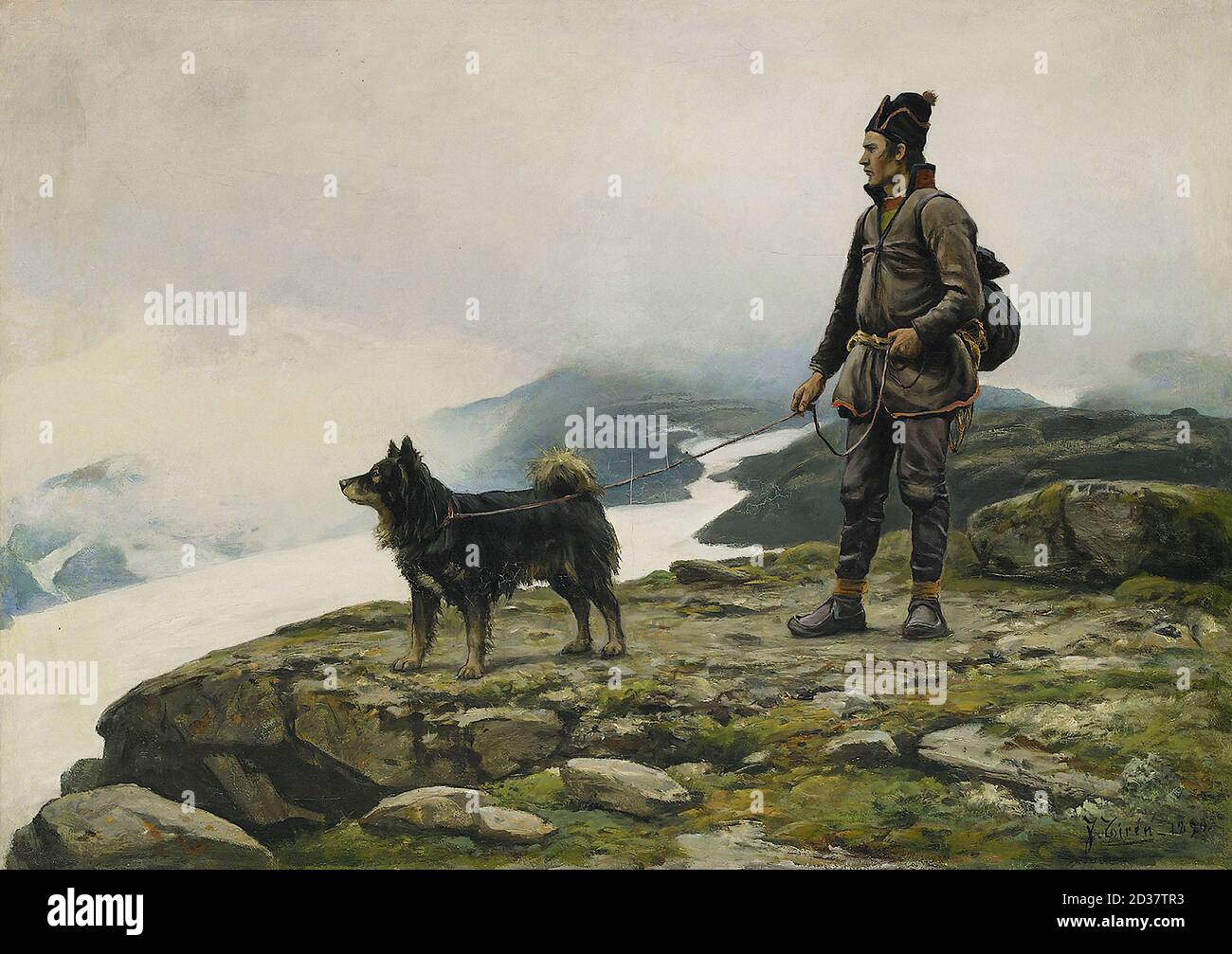 Tirén Johan - Same Med Hund 3 - Swedish School - 19th Century Stock ...