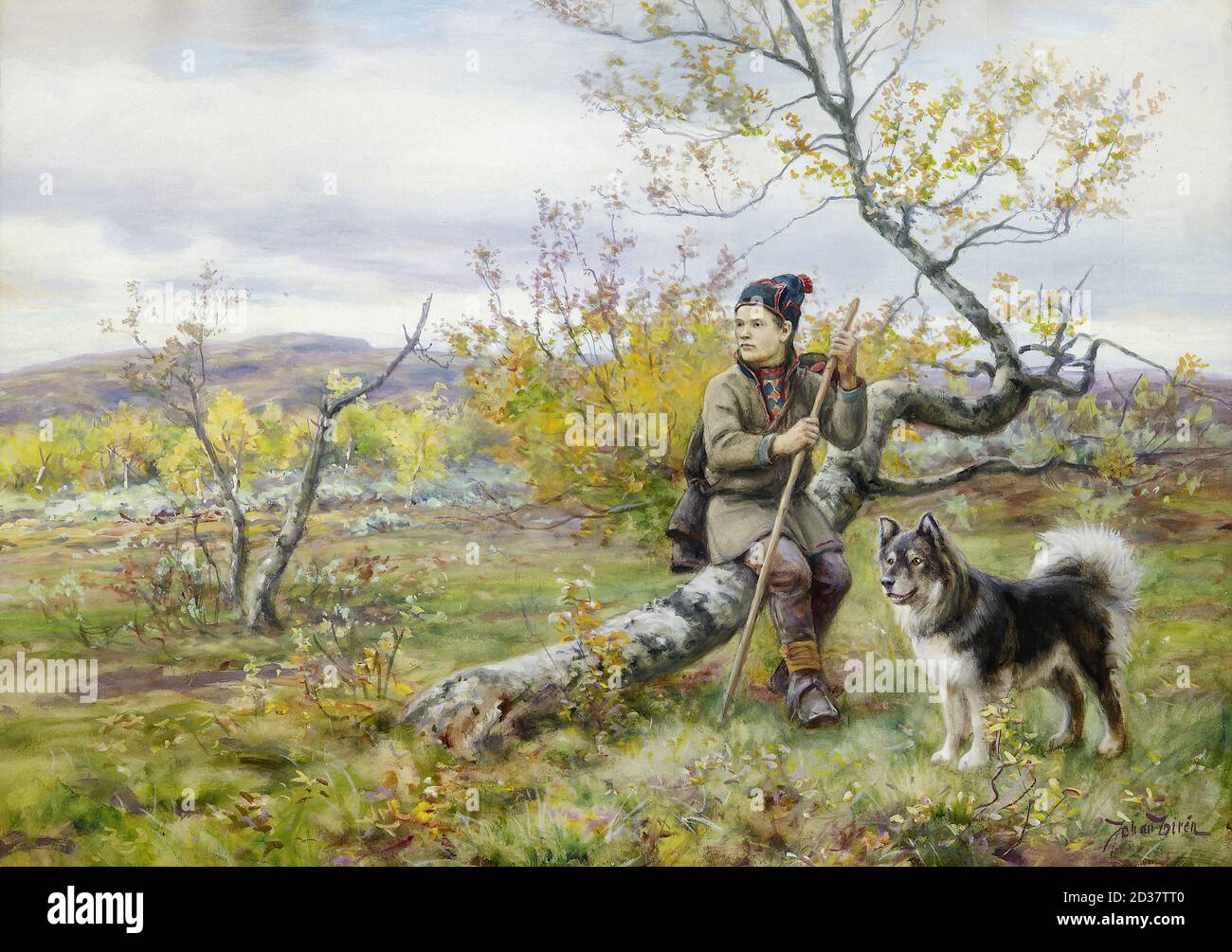 Tirén Johan - Same Med Hund 2 - Swedish School - 19th Century Stock ...
