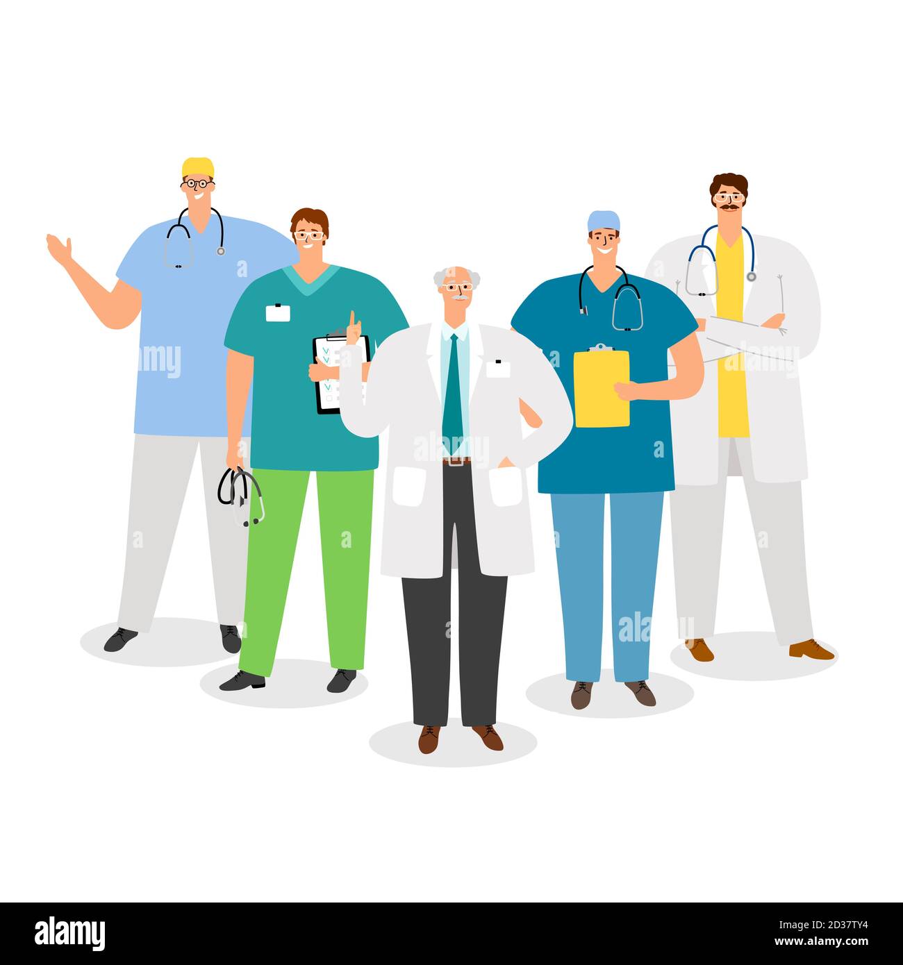 Doctors staff. Doctors with professor vector illustration. Doctor male ...