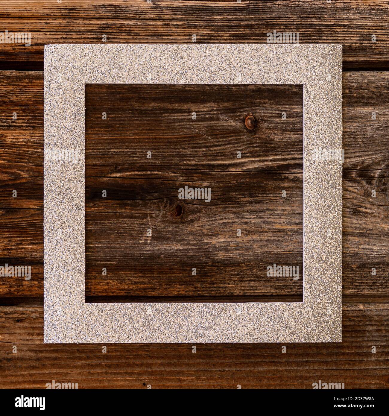 Modern Frame design on old wood wall template stock photo Stock Photo ...