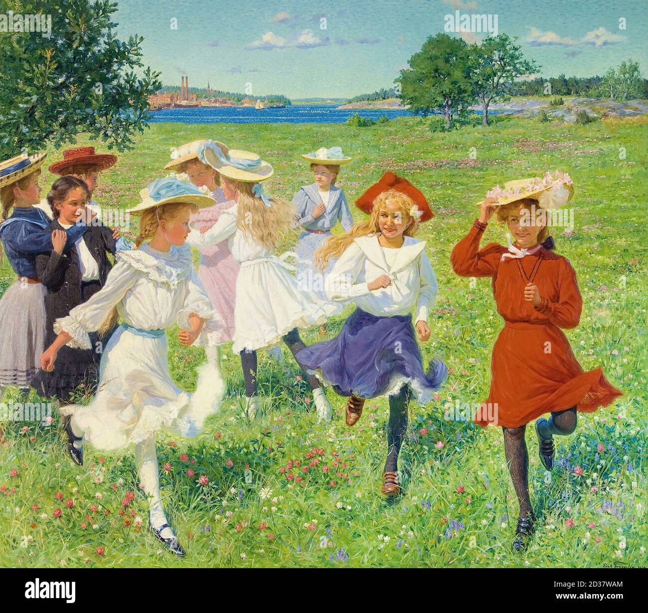 Tryggelin Erik - Sunday Afternoon - Swedish School - 19th Century Stock ...