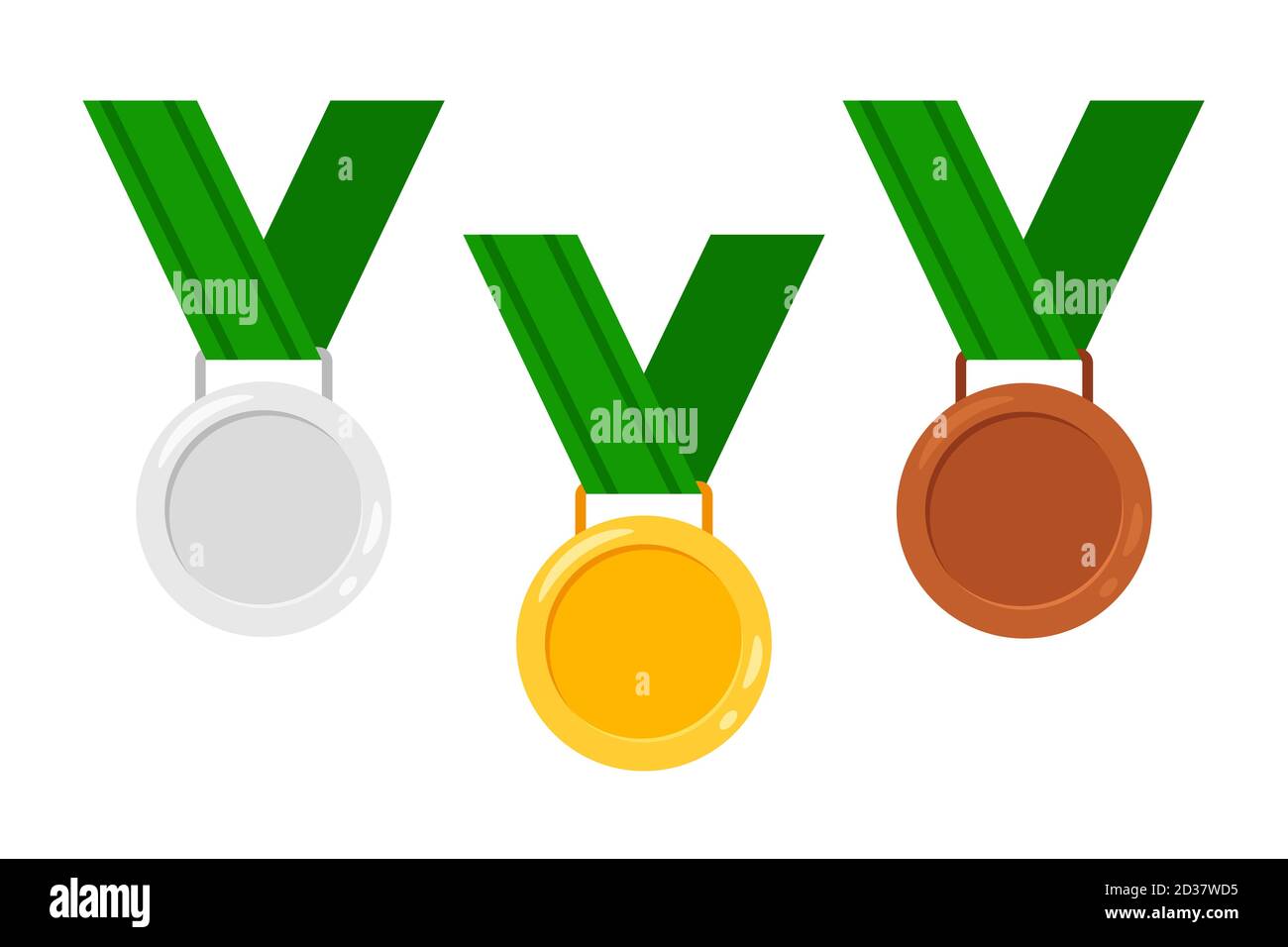 Silver gold bronze medals with ribbons vector templates Stock Vector ...