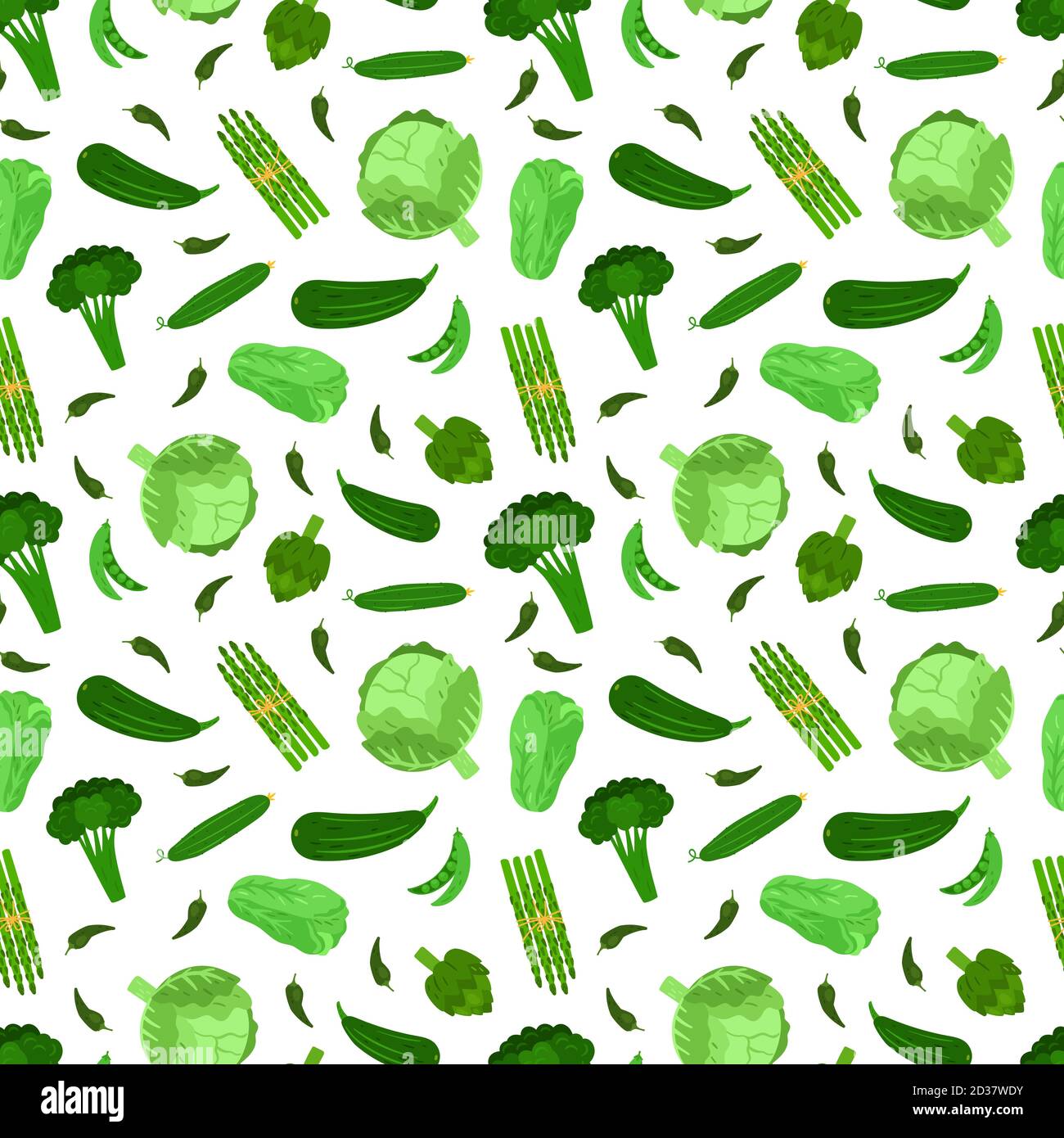 Green vegetables seamless pattern. Fresh food vector background. Vegetarian food, healthy and ...