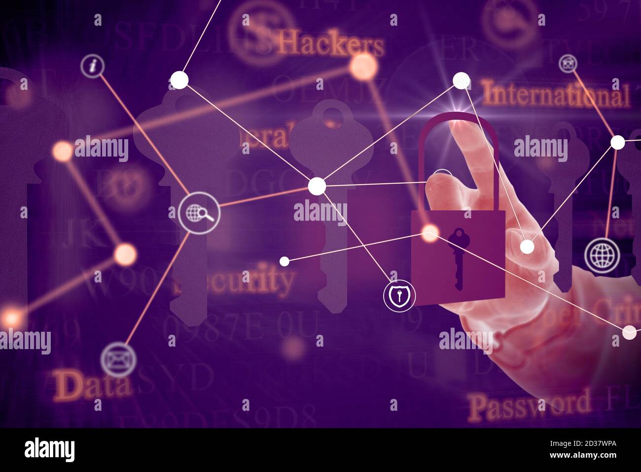 Computer Hacking Concept Network Security Computer Crimen Danger Of