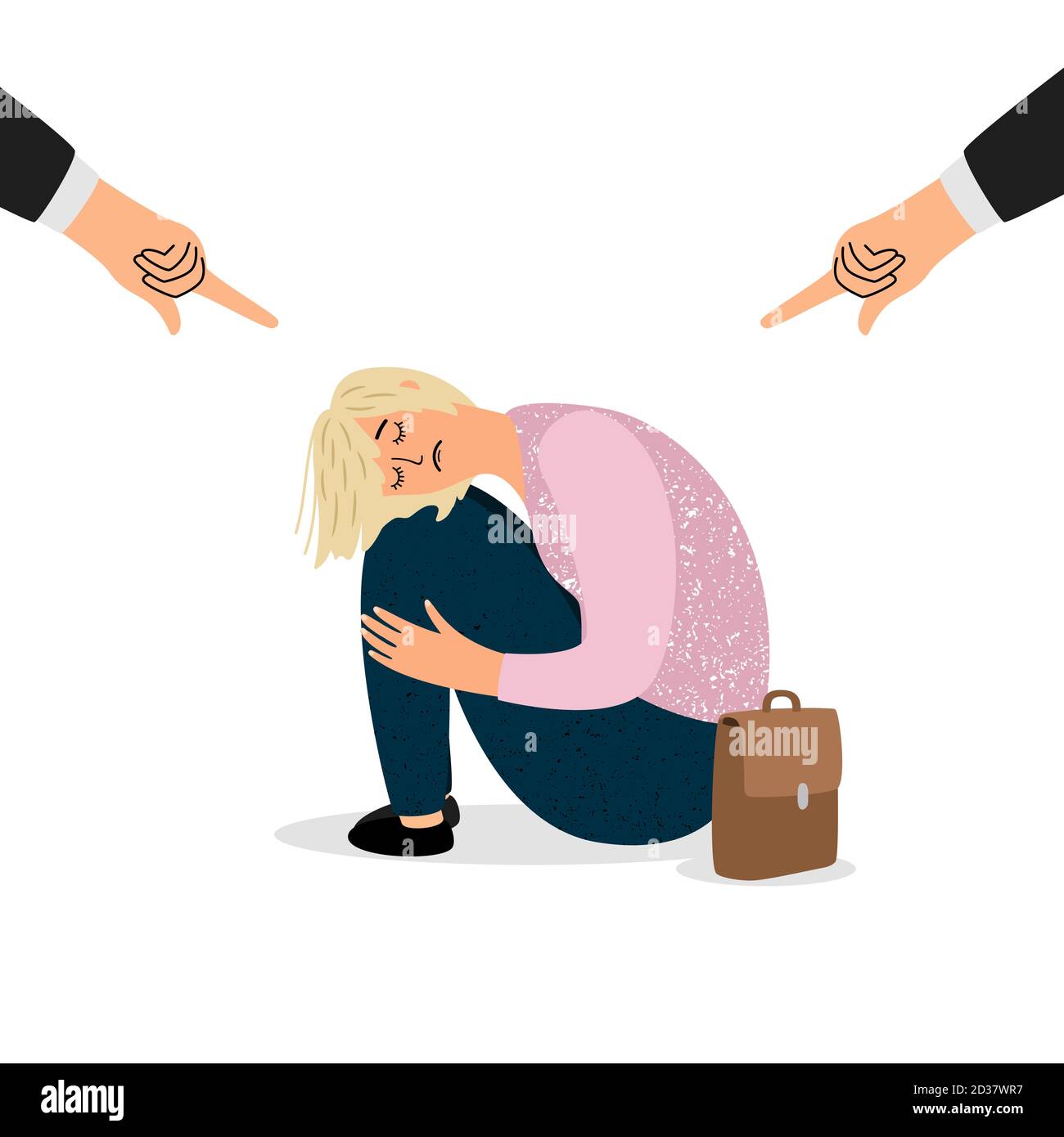 Lonely depressed teenager Stock Vector Images - Alamy