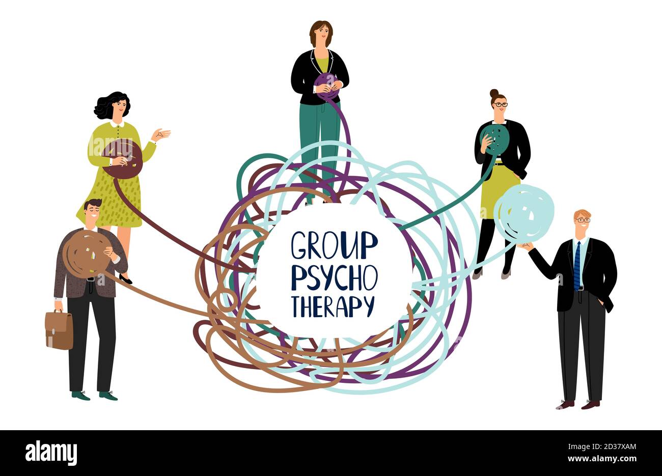 Group psychotherapy vector concept. Problem solving illustration with ...