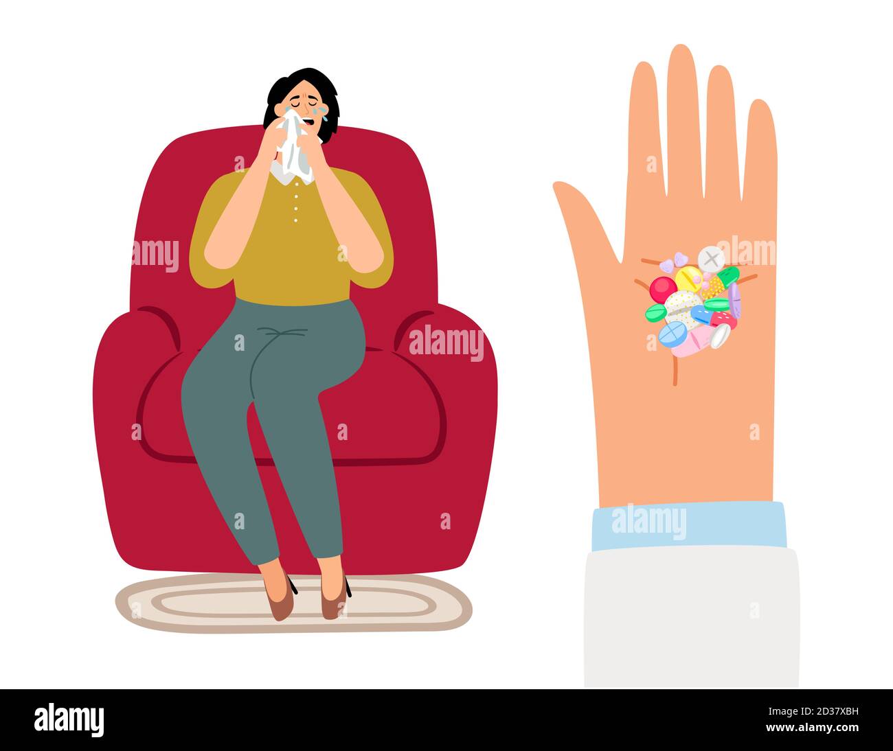 Stress concept woman stop Stock Vector Images - Alamy
