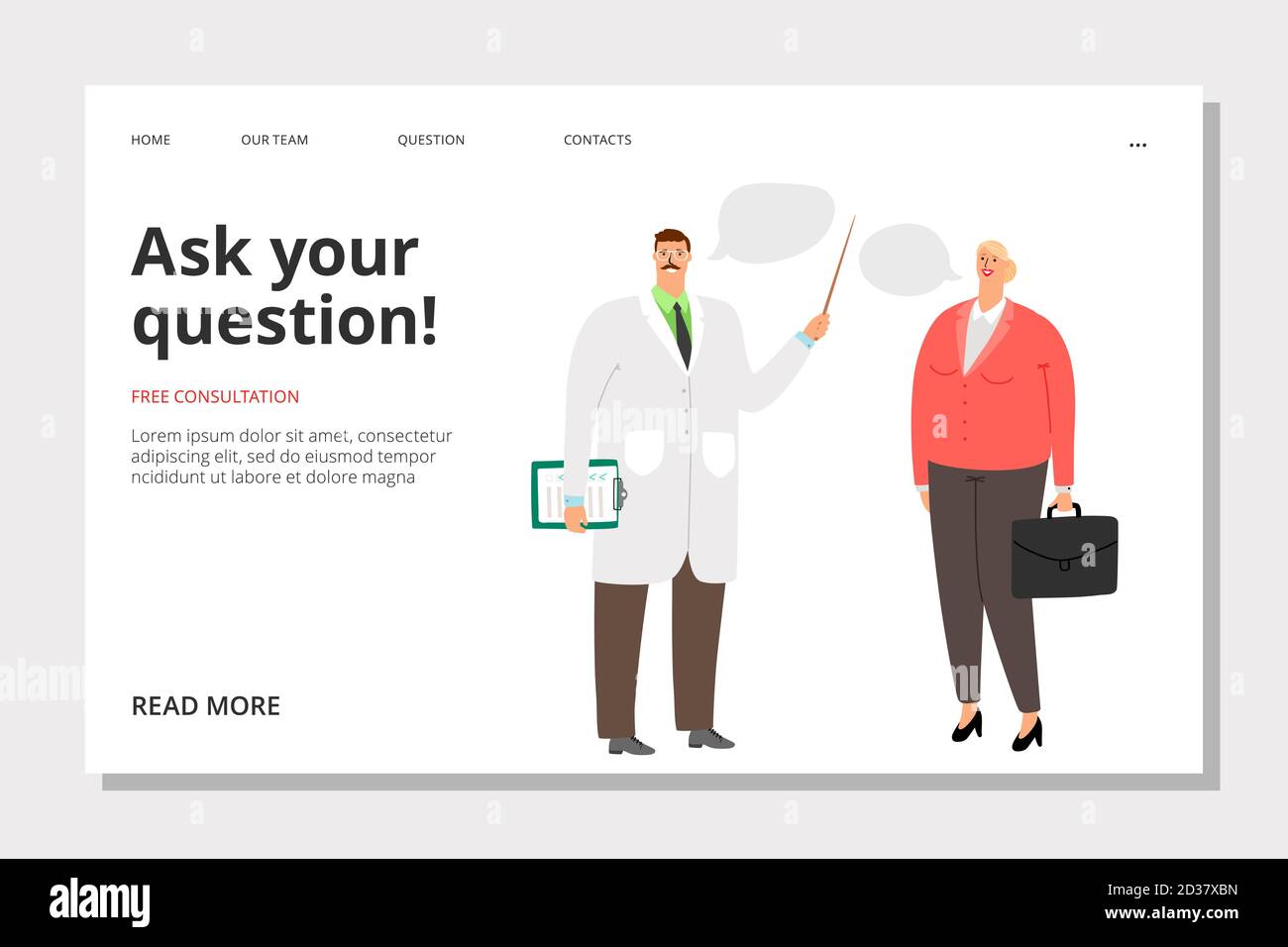 Medicine landing page. Ask doctor, free consultation banner template ...
