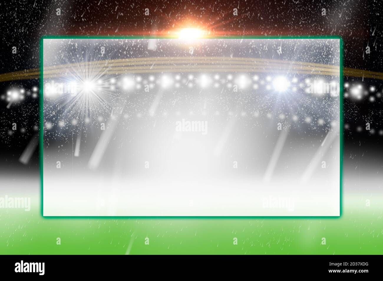 Football time. Transparent poster for text with stadium, lights and ...