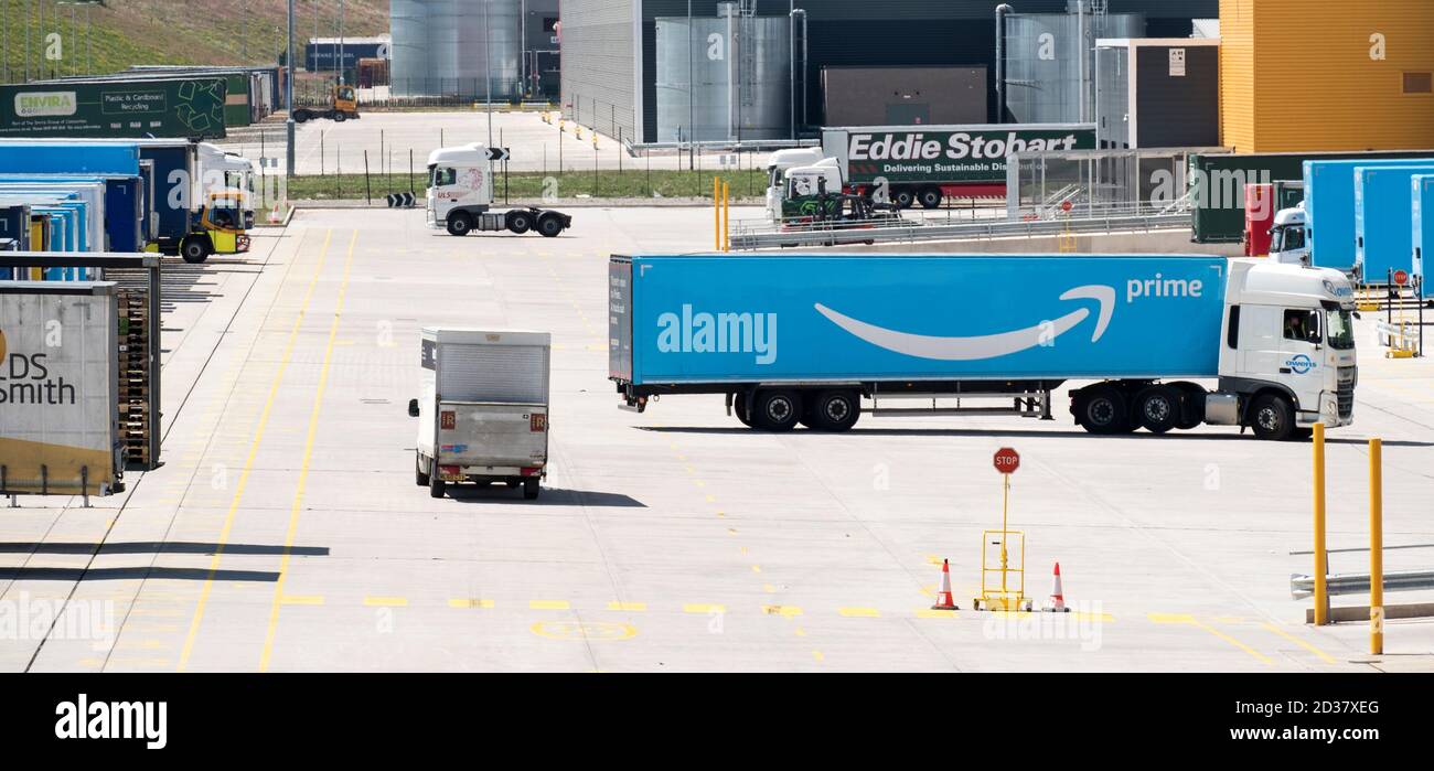 Lorry at a transport hub Stock Photo - Alamy