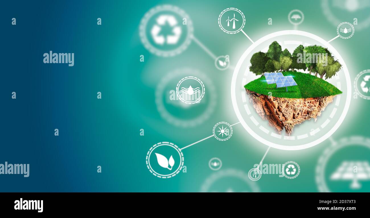 Backdrop as a concept of energy efficiency. The power of green energy ...