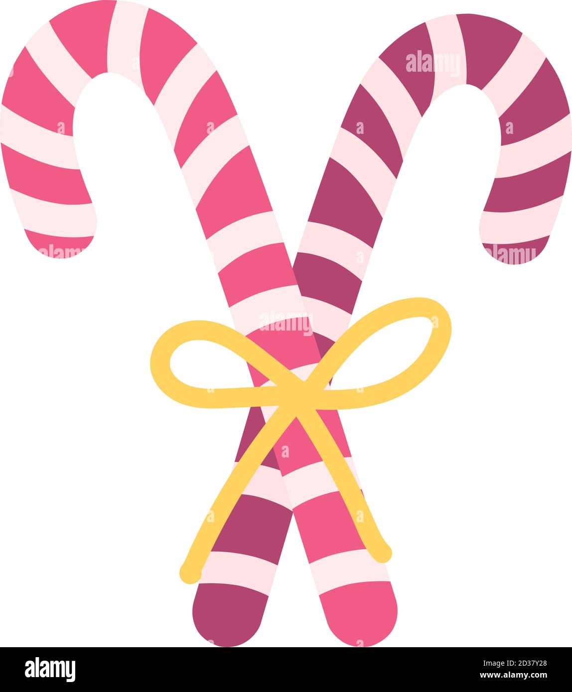 merry christmas, striped candy sticks with bow decoration, isolated ...