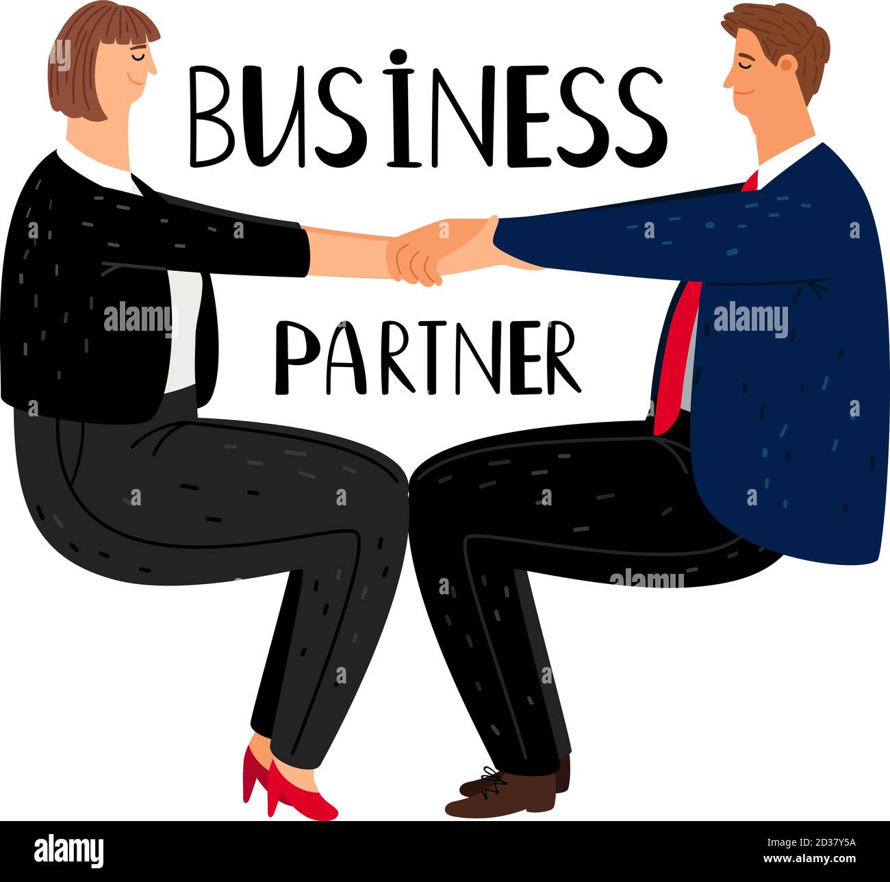 Business partner cartoon illustration. Professional businessman and ...