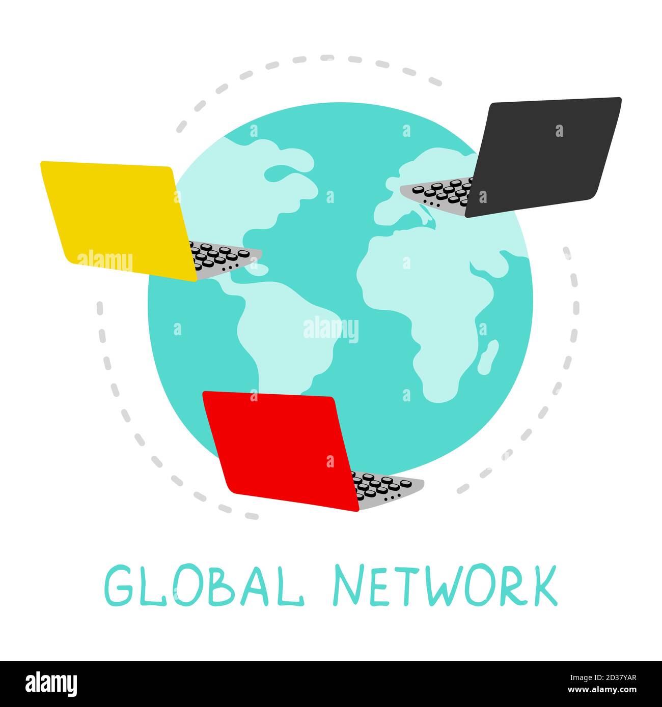 Global network illustration. Vector internet connection concept. Planet ...