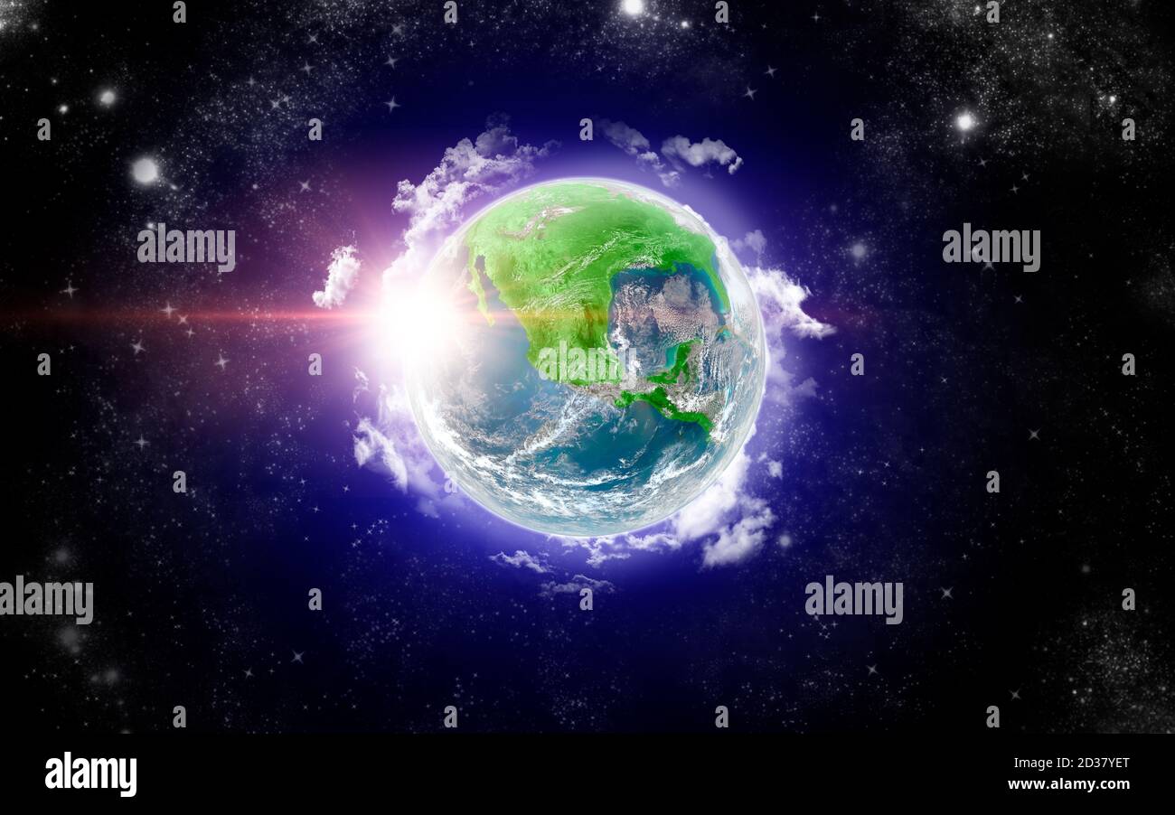 Planet earth from space. 3D rendering. Some Elements Of This Image ...