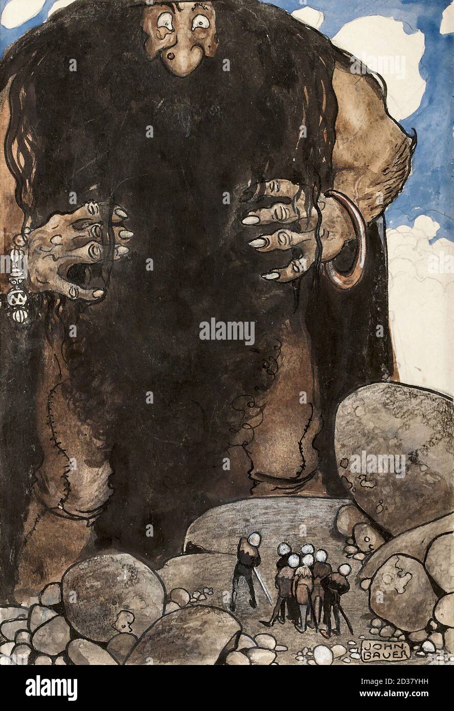 Bauer John - Stormjätten Jordskakaren - Swedish School - 19th Century ...