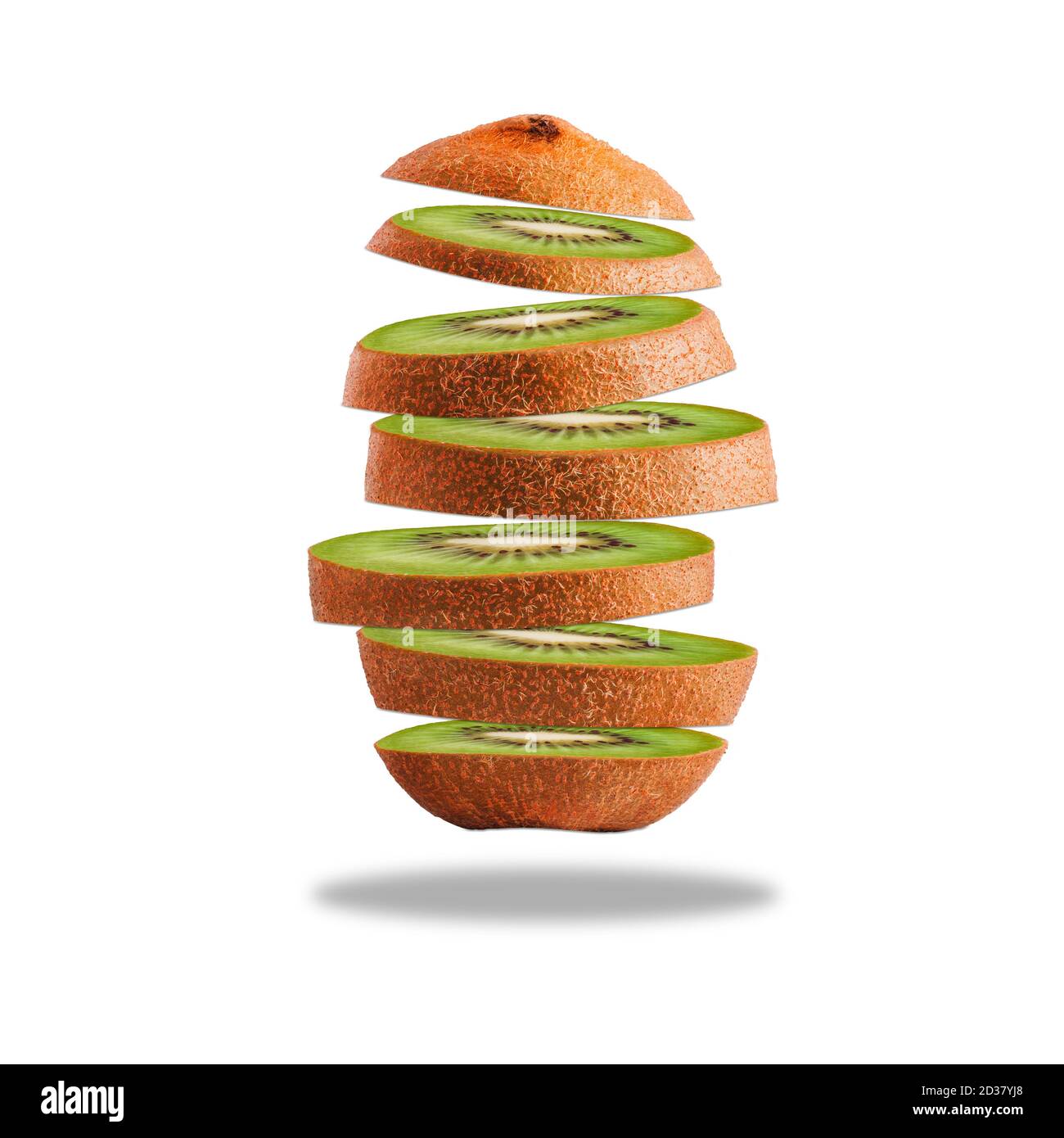 Clean and isolate kiwi levitating on a white background. High ...