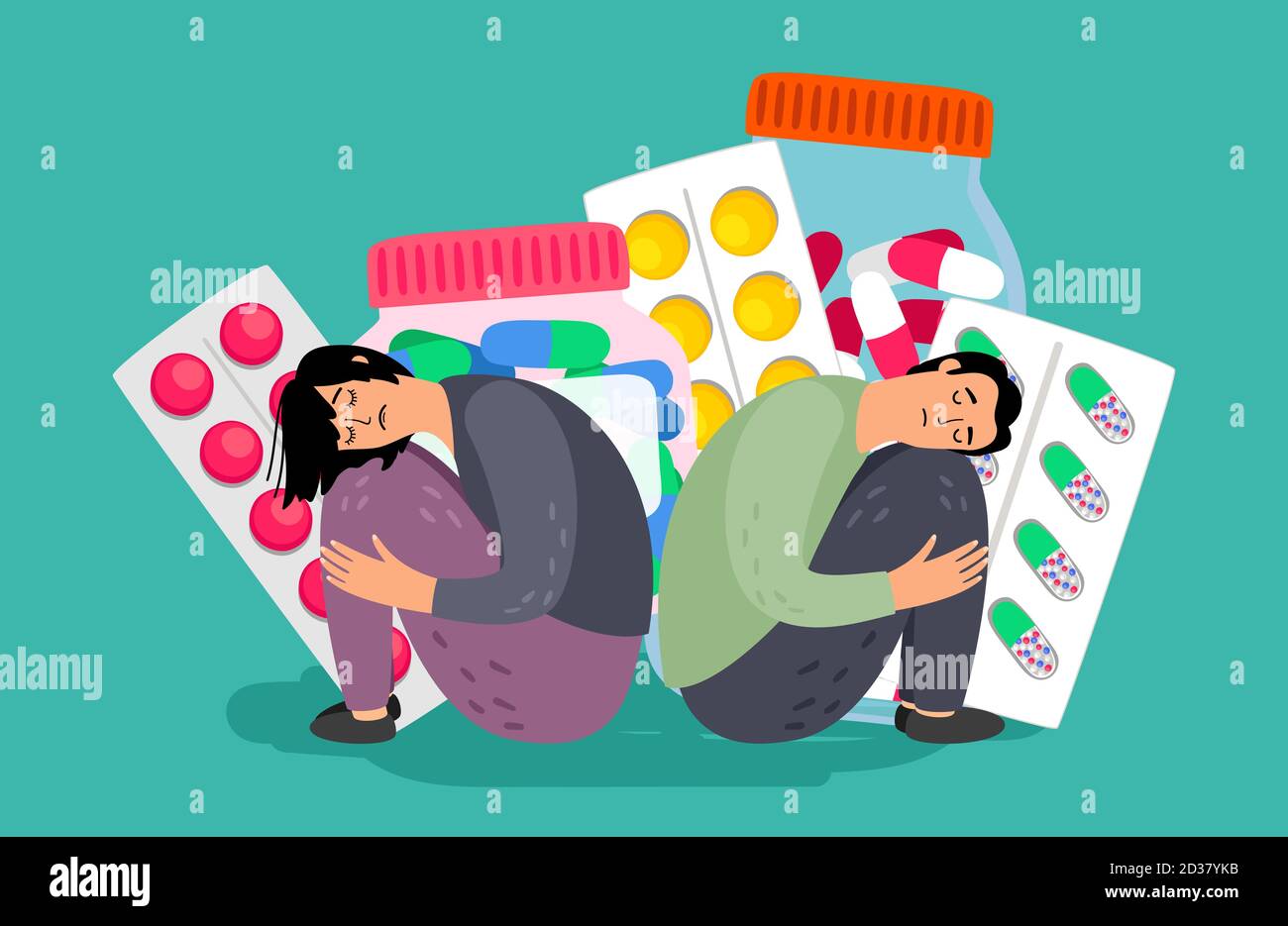 Antidepressants man woman Stock Vector Images - Alamy