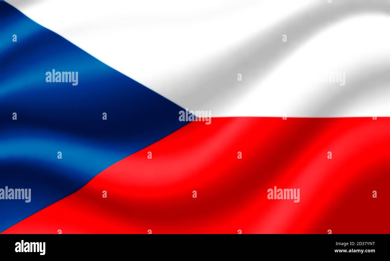 Flag of Czech Republic waving in the wind. Render 3D Stock Photo - Alamy